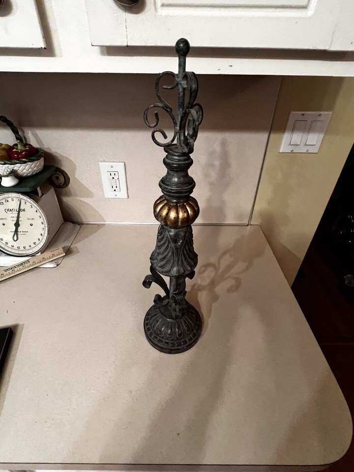 Tabletop Tall Finial Sculpture Metal Colors Antiqued Patina Finish 21 ...
