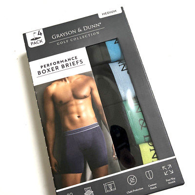 NIB 4 Pack GRAYSON & DUNN Golf Collection Boxer Briefs Black Size M ...