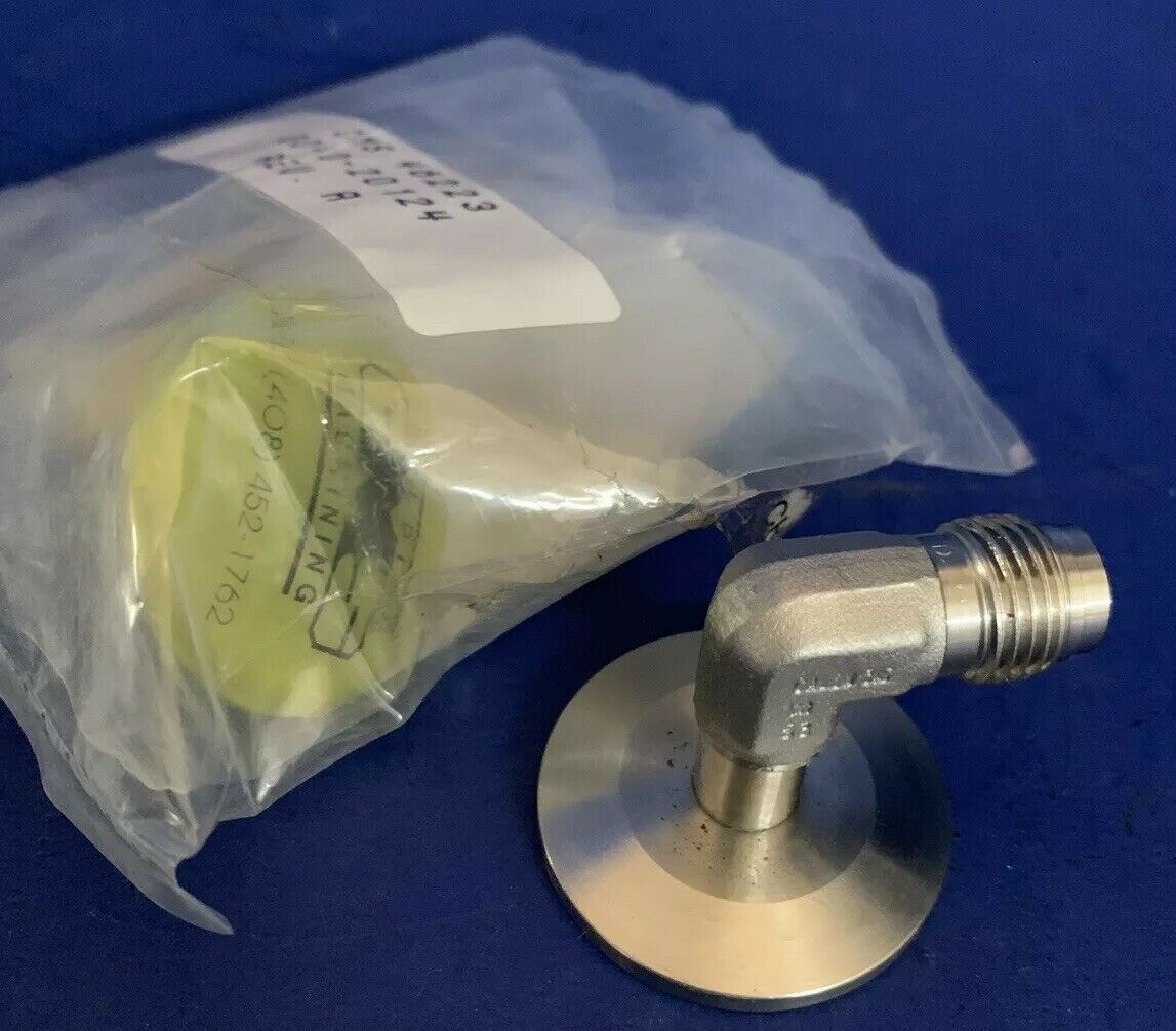 SS Vacuum Fitting Adapter, NW25 Flange to 1/4" MVCR w/ 90 Elbow, Lot of ...