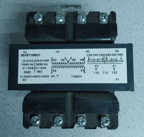 SQUARE D 9070T100D1 INDUSTRIAL CONTROL TRANSFORMER 100VA WOW!! | eBay