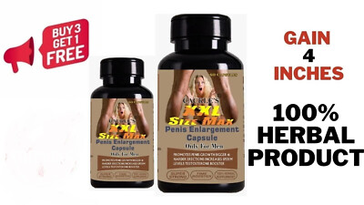 XXL SIZE MAX ENLARGEMENT PILLS GAIN 4 INCHES NOW! 60 CAPS Free shipping ...