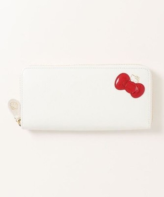 Sanrio Hello Kitty Long Wallet Genuine Saffiano Leather White from ...