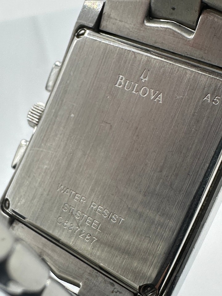 Bulova watch Chrono Rectangle Gray Dial 96G09 C837287 Good condition ...
