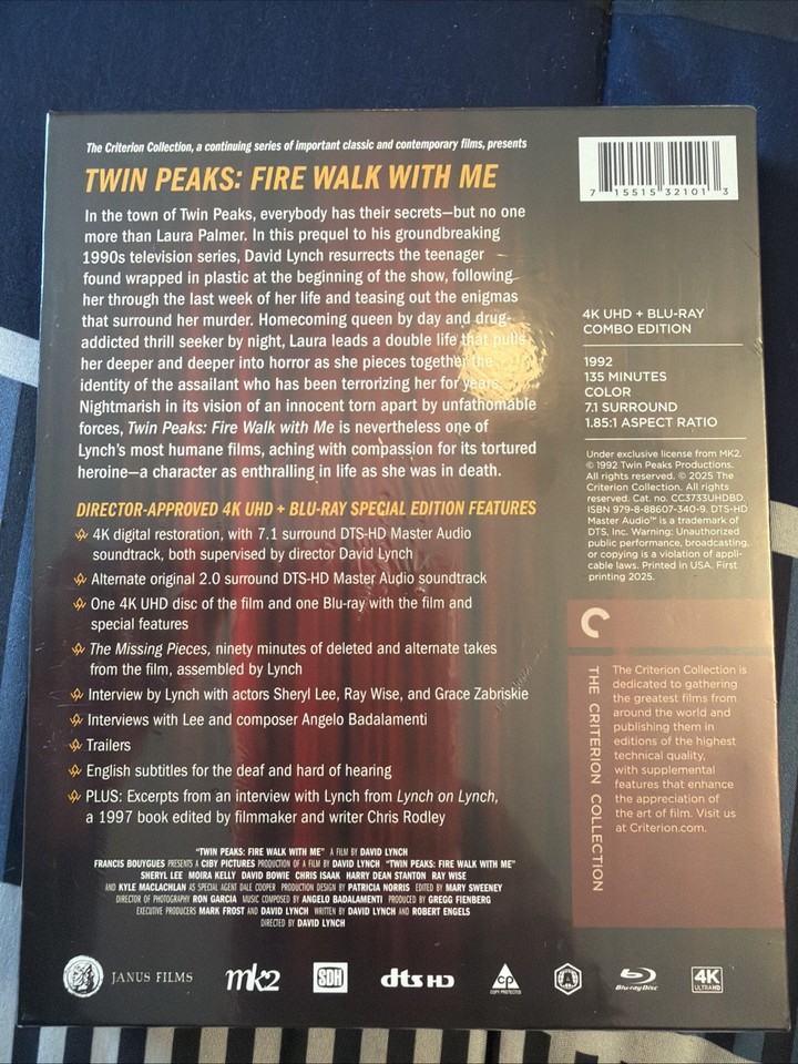Twin Peaks: Fire Walk with Me, 4K UHD Blu-ray, 1992, David Lynch ...