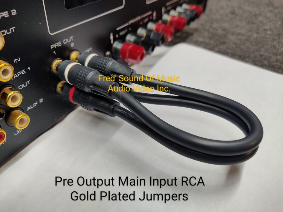 RCA Cable Short Jumpers pr 8" Stereo Gold Plated Best Preout Main ...