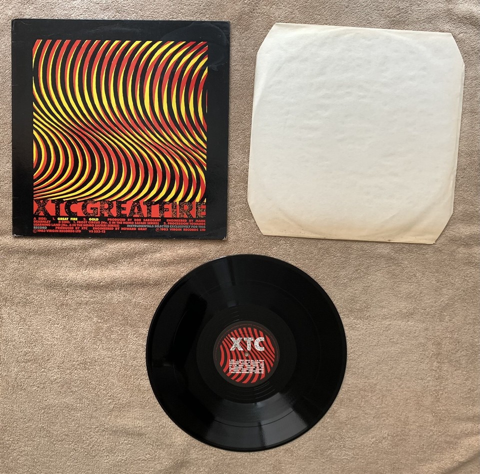 XTC GREAT FIRE 12" Vinyl 1983 RECORD UK 45 RPM Frost Circus GOLD VS 553 ...