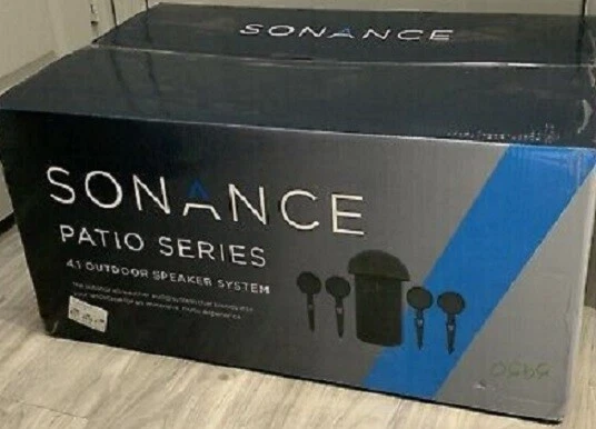 Sonance Patio 4.1 Outdoor Speaker System with 4 Speakers and Subwoofer ...