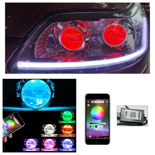 RGB LED Wireless BT Remote Control Demon Eye Halo Ring: Headlight ...