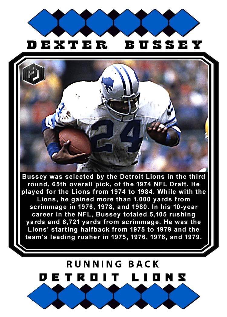 ACEO DEXTER BUSSEY DETROIT LIONS CUSTOM HAND MADE ART CARD | eBay