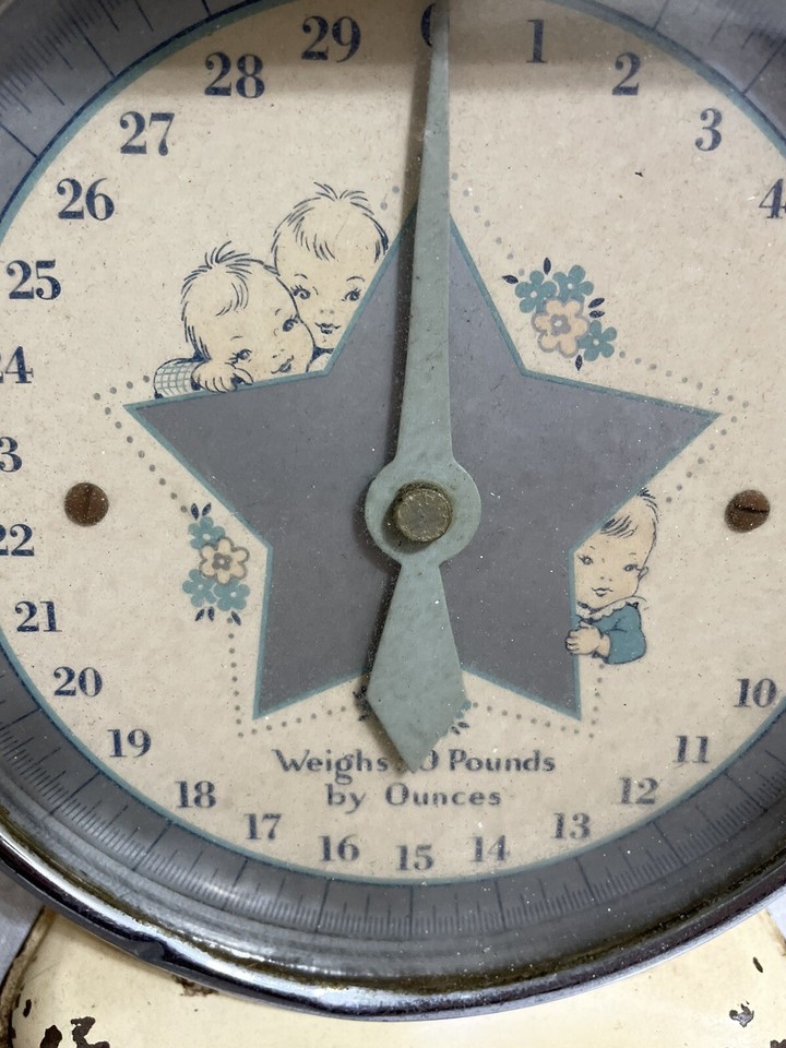 Vintage 1955 “30 lbs By Ounces Star Babies” Scale | eBay