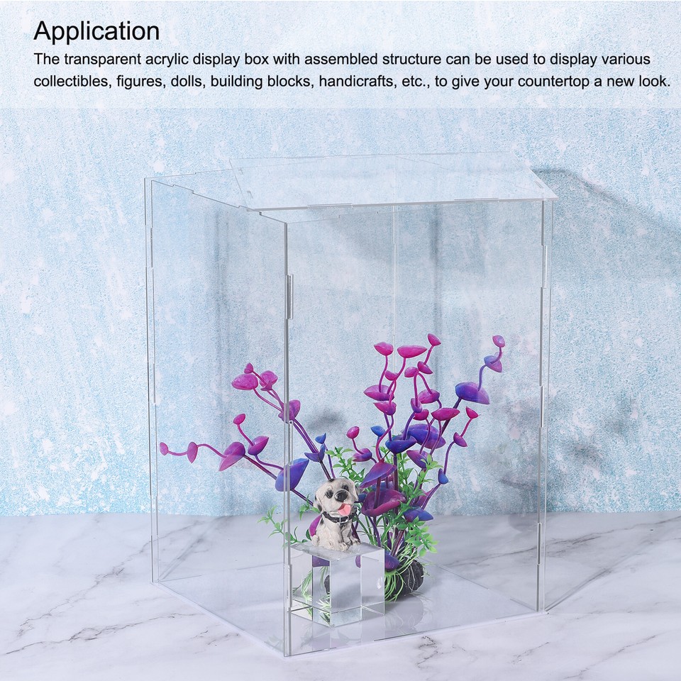 Clear Display Case Acrylic Assemble Transparent Dustproof Box Showcase ...