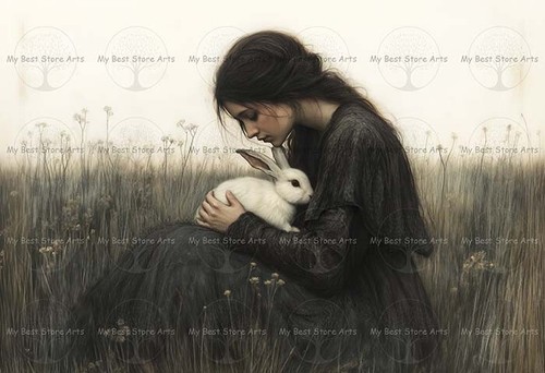 EOSTRE GODDESS ART PRINT, Celtic Ostara Spring Rabbit Poster, Witchy ...