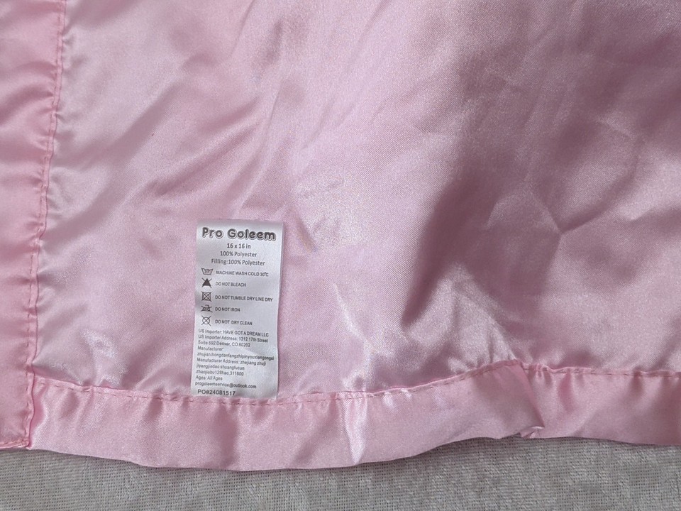 Pro Goleem Bunny Rabbit Security Blanket Lovey Toy 16" Soft Pink Polka ...
