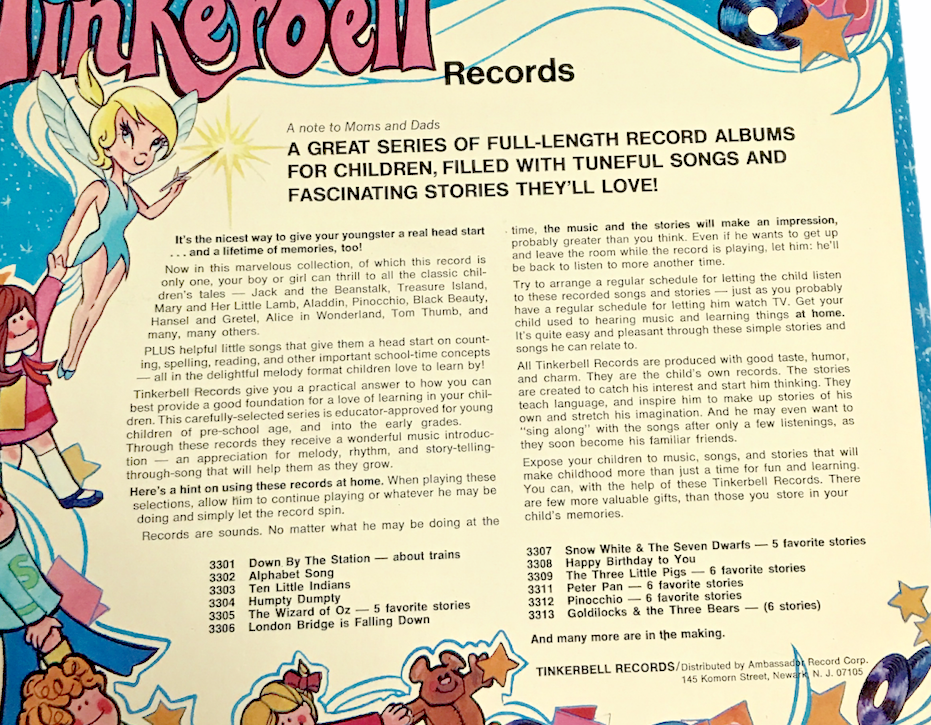 Vintage Pinocchio Vinyl Record 12" Tinkerbell Records 6 Stories | eBay