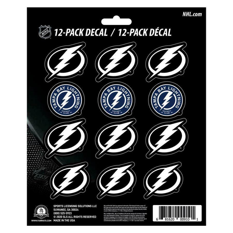 Tampa Bay Lightning Stickers Die Cut Mini Decals 12-Pack Sticker Sheet ...