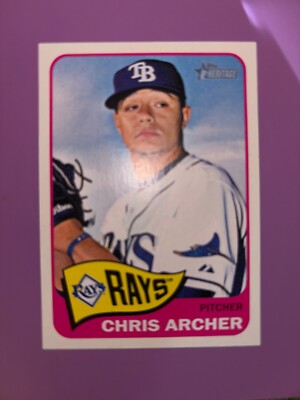 2014 Topps Heritage Tampa Bay Rays Baseball Card #466 Chris Archer SP ...