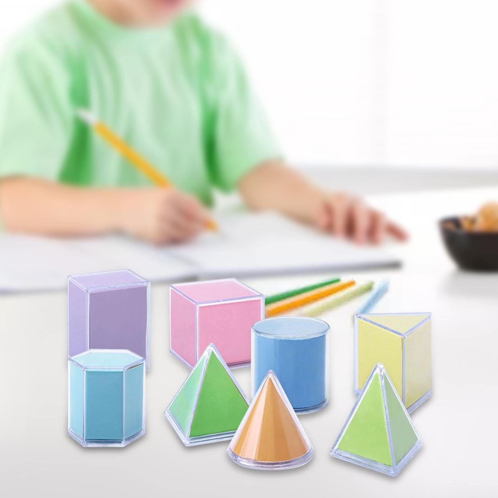 8x Geometric Shape Blocks Shape Color Sorting Toy Math Teaching ...
