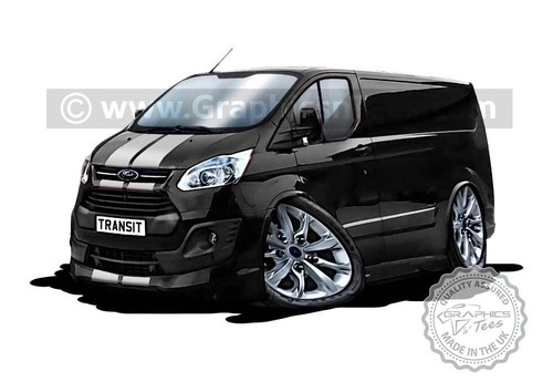 Transit Custom MK8 Caricature Cartoon A4 Print Black, Personalised Gift ...