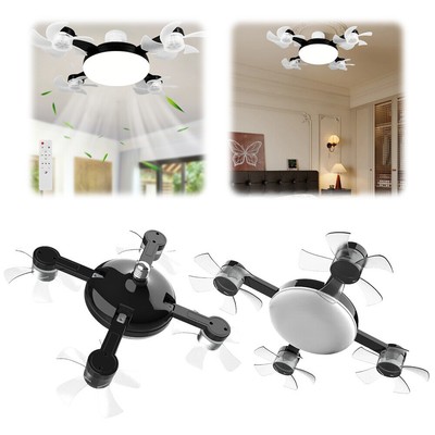 2In1 Drone Fan with Dimming LED Light Remote Control Fan (4 Heads ...