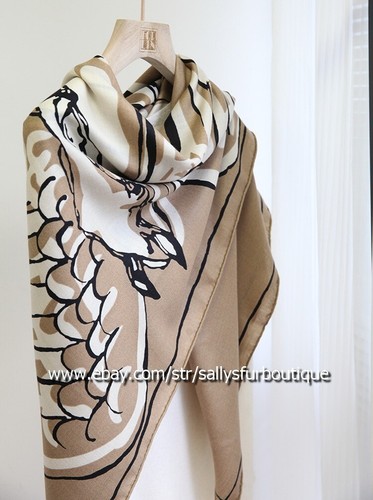 70% Cashmere & 30% Silk Wrap Scarf Fly Horse Print Bandanna Shawl 53 ...