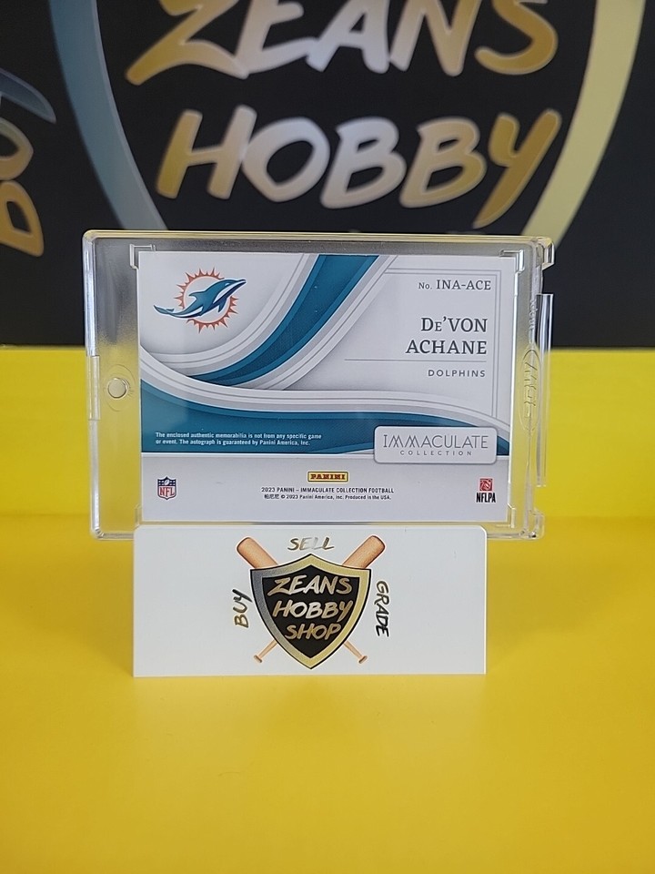 2023 Immaculate Devon Achane Rookie 3 Color Patch Autograph Auto #/28 ...