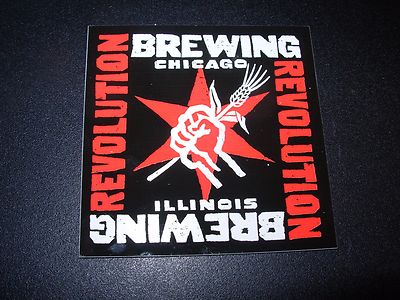 REVOLUTION BREWING black SQUARE LOGO STICKER decal craft beer brewery ...
