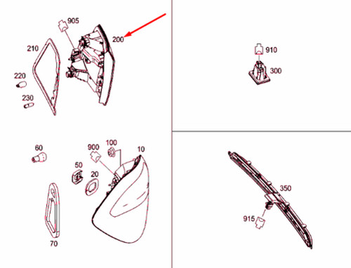 2017 Mercedes-Benz GLS Left LED Inner Tail Light OEM A1669066302 for ...
