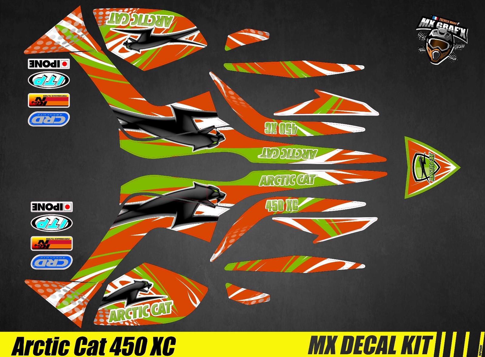 Quad Decal Kit Arctic Cat XC 450 - Orange | eBay