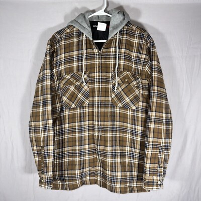 Wrangler Riggs Flannel Jacket Men's M Brown Navy Plaid Quilted Flannel ...