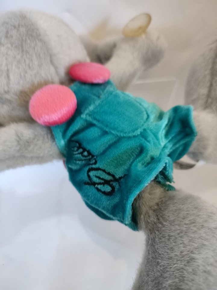 Thomas Goletz Diddle Plush Mouse Soft Toy Vintage 1990s Grey Blue | eBay UK