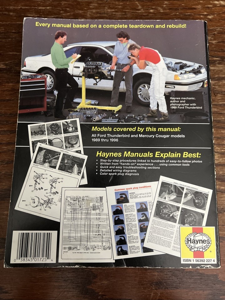 Haynes Repair Manual 36086 Ford Thunderbird & Mercury Cougar 1989 ...