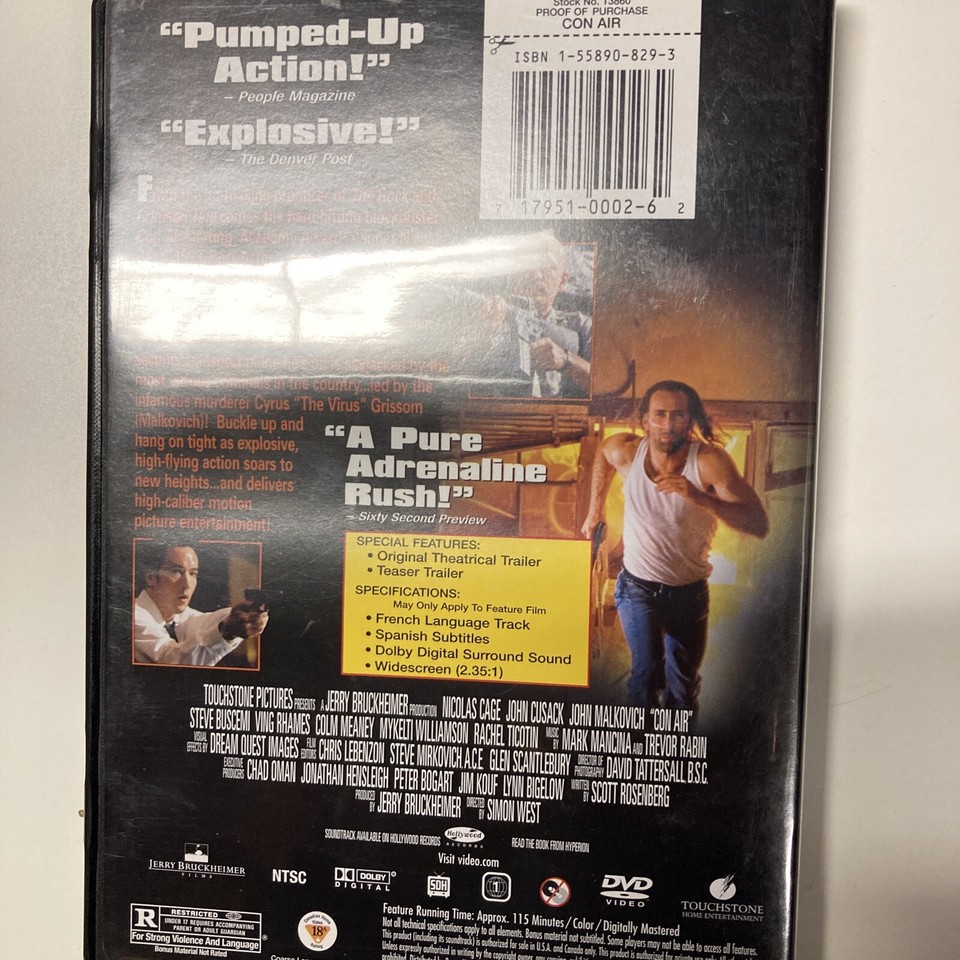 Con Air (DVD, 1997) 717951000262| eBay