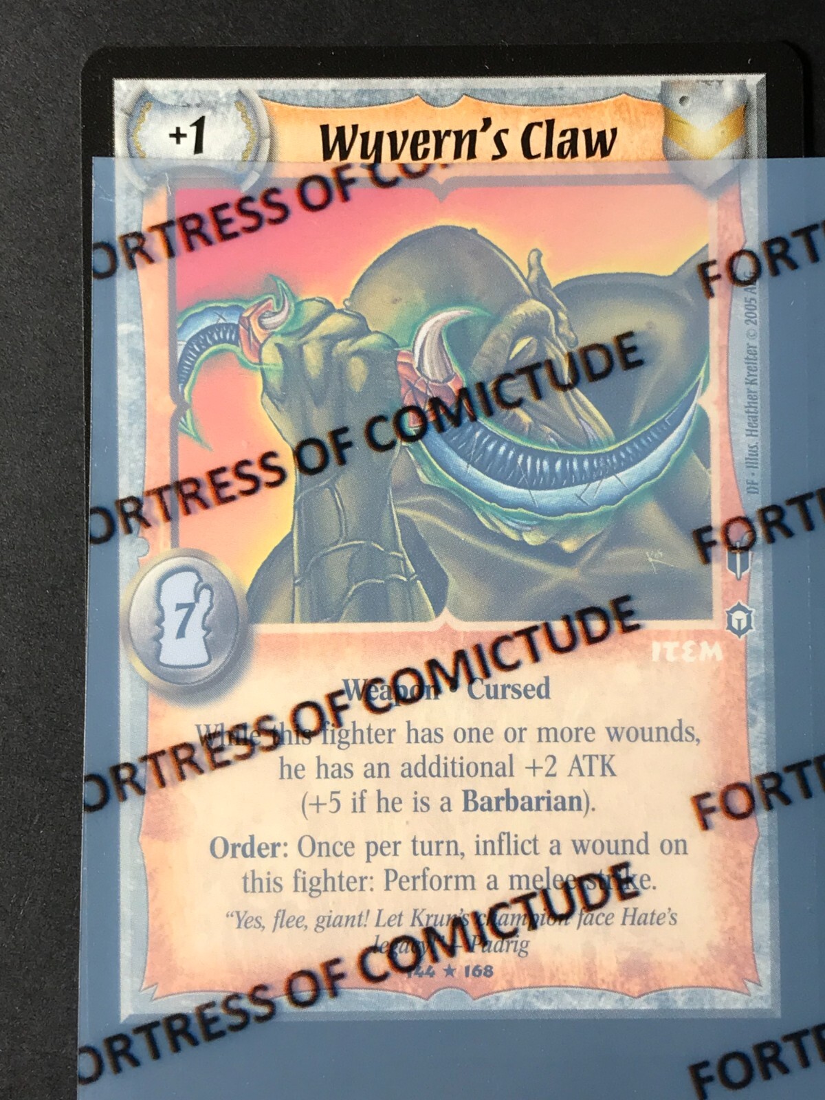 WYVERN'S CLAW Warlord CCG TCG Weapon Cursed Fighter | eBay