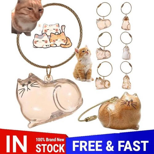 Cat keychain Hair Storage Bottle Transparent Cat Hair Storage Box ...