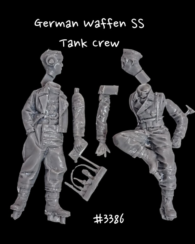 •1/35 Resin Figure WW2 German Waffen SS Tank Crew Model Kit (2 Full ...