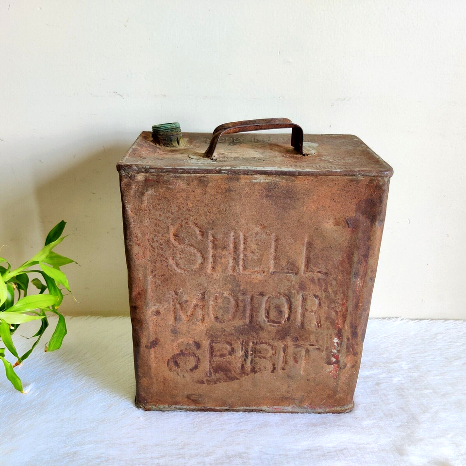 1930s Vintage Shell Motor Oil Tin Can Decorative Old Automobile ...