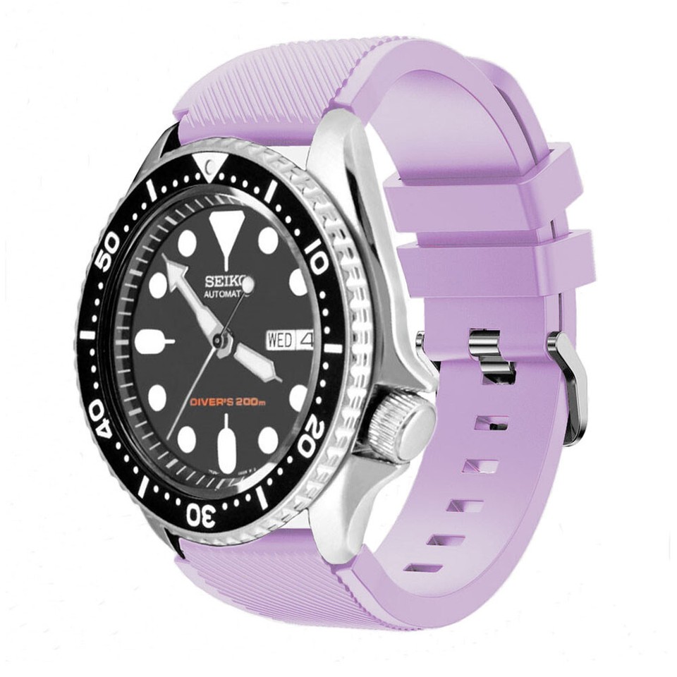 22mm Watch Band For Seiko Diver's Watch Soft Rugged Silicone Quick ...