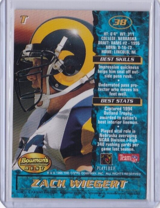 1995 Bowmans Best #38 Zach Wiegert Nebraska IDB1 | eBay