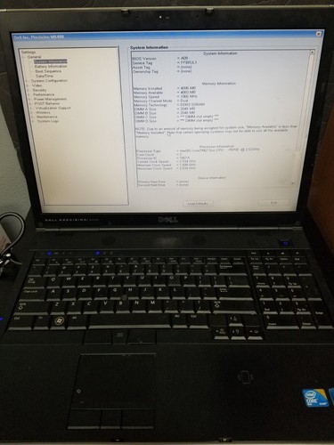 Dell Precision M6400 Laptop 17" Intel Core2Duo P8700 2.53GHz 4GB RAM ...