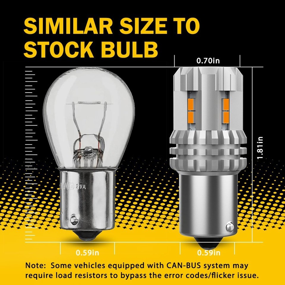 1156 7506 LED Amber Yellow Turn Signal Blinker Indicator High Power ...