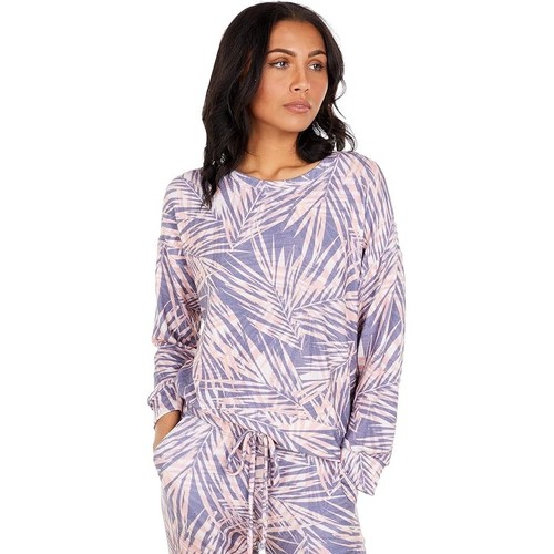 NWT Sundry Blue Pink Palms Palm Tree Cozy Knit Sweatshirt Women's Size ...