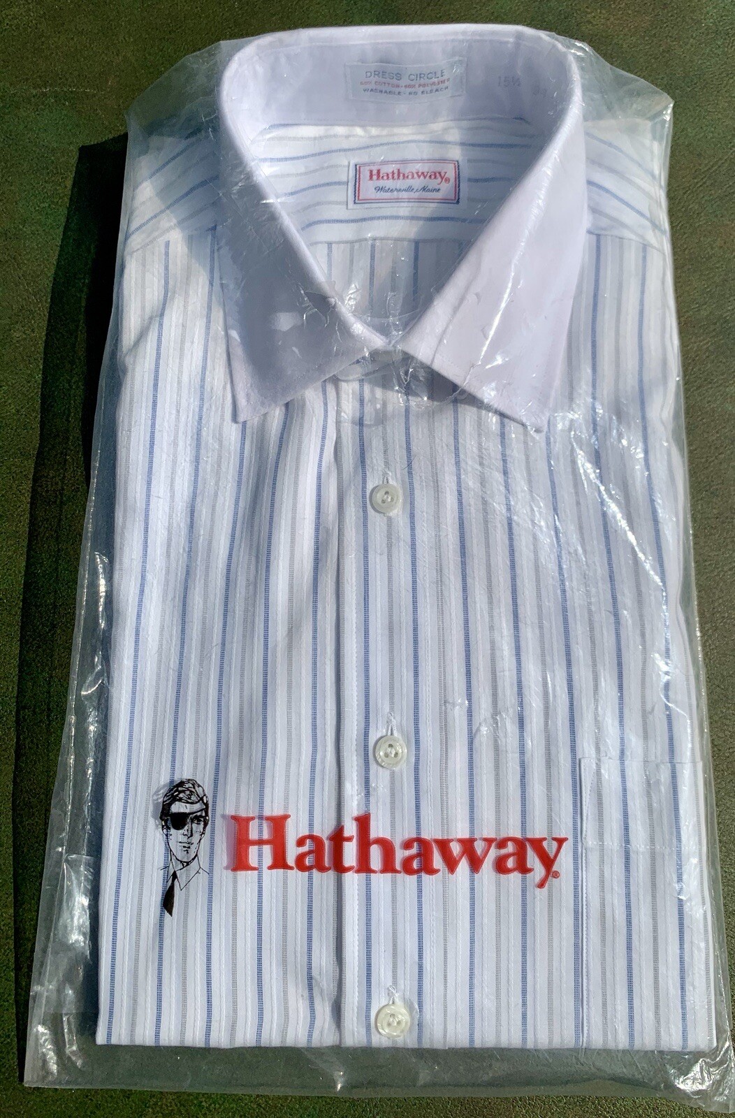 Vintage Hathaway Dress Circle Men's Button Shirt 15 1/2 Long Sleeve 34 ...