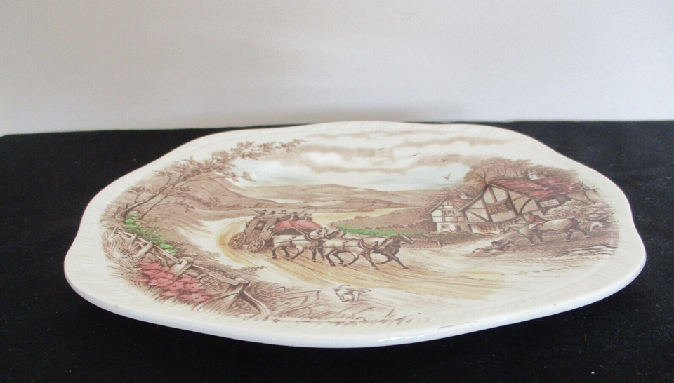 VINTAGE ALFRED MEAKIN DEVONSHIRE ROAD 22cm PLATE HAND ENGRAVED PATTERN ...