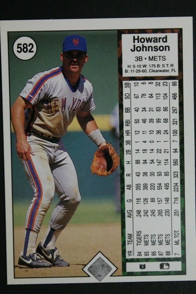 Howard Johnson New York Mets Autographed Signed 1989 Upper Deck #582 ...