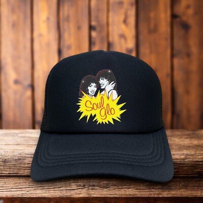 Soul Glo Hair Products Unisex Trucker Hat Black Snapback 70s Retro ...