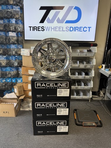 (Set-4) Raceline 888 Renegade 8 17x9 8x6.5" -12mm Polished Wheels Rims ...