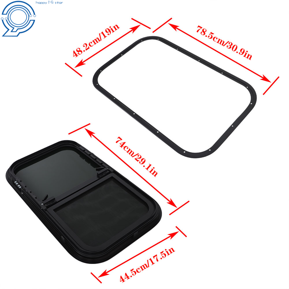 18"W X 30"H Vertical Slide Teardrop Windows RV Window Replacement ...