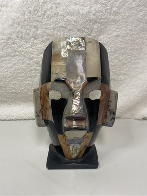 Abalone Shell Burial Ceremonial Mask Mexican Aztec Mayan Style ...