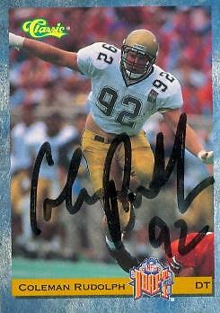 Coleman Rudolph autographed Football Card (Georgia Tech) 1993 Classic ...