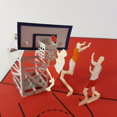 BASKETBALL pop-up greeting card (beautiful & unique gift/decor/art) | eBay
